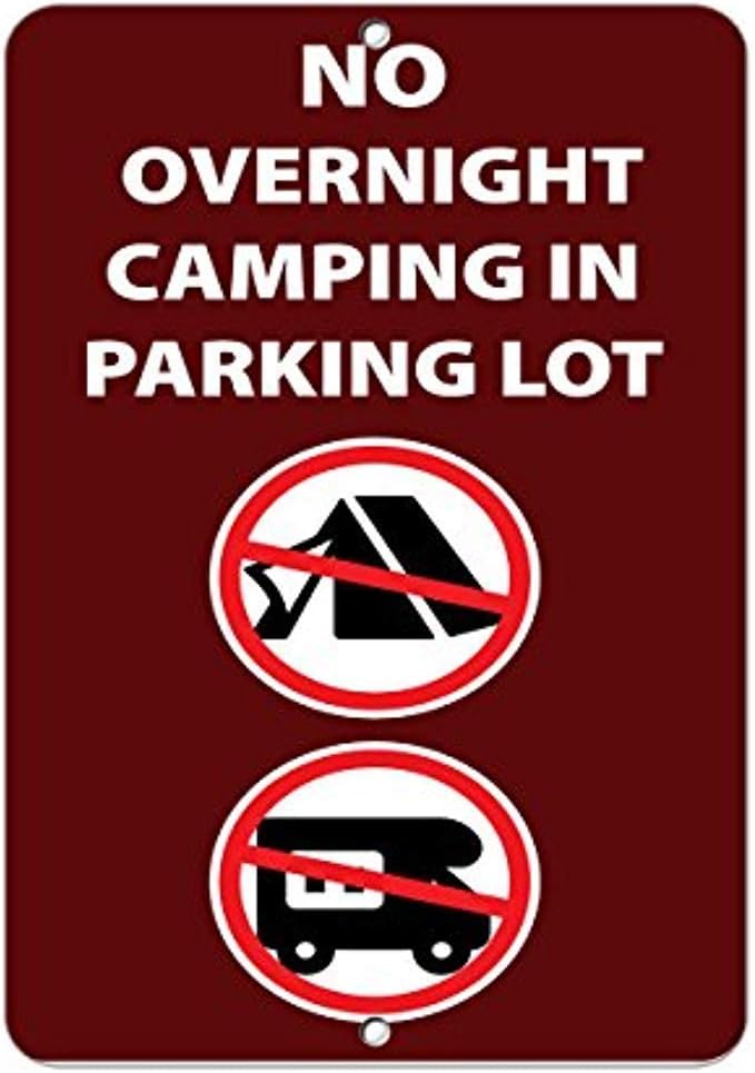 Amazon.com: Yard Outdoor Warning Fence Sign 16"x12"No Overnight Camping ...