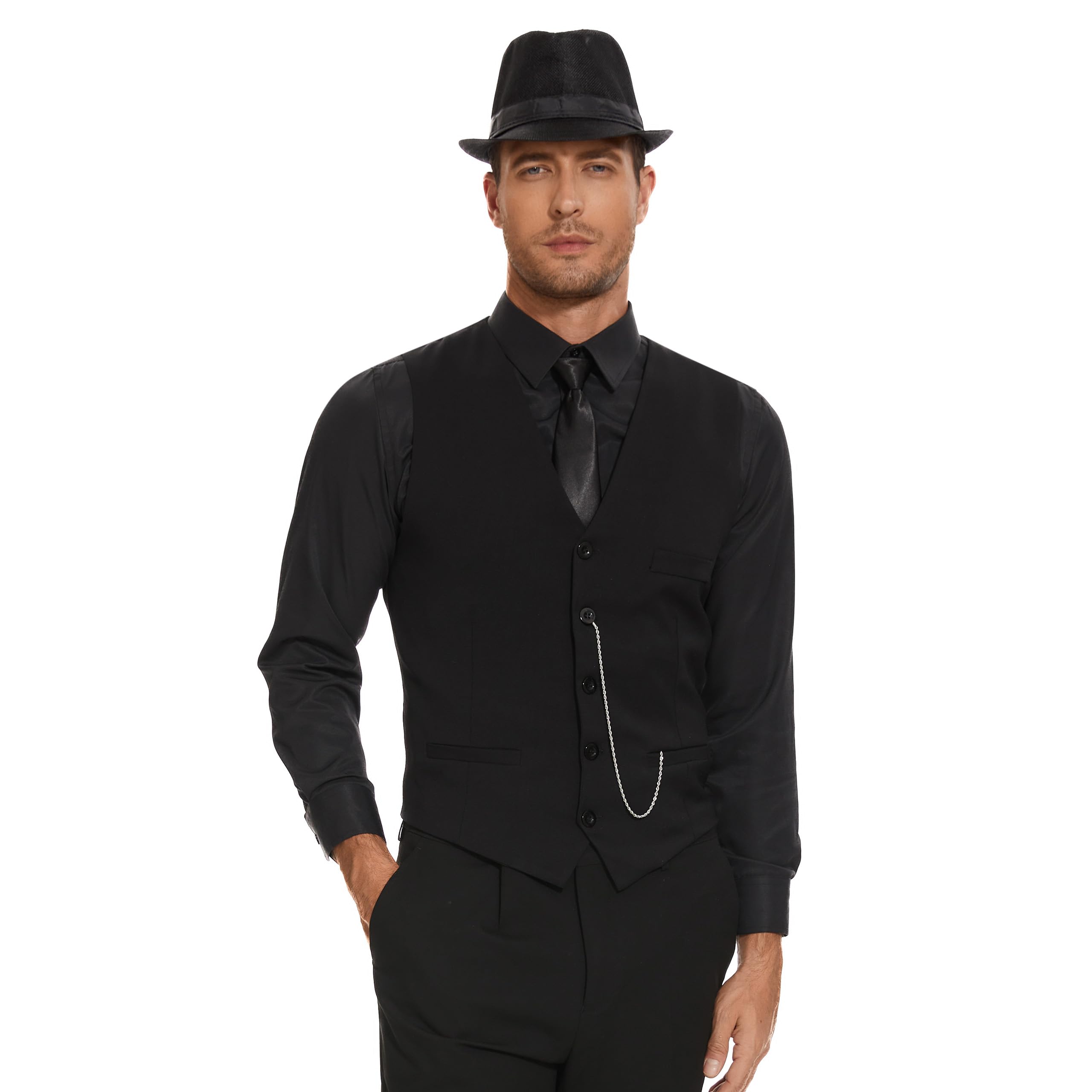 Pixiemain 1920s Mens Costume Roaring 20s Costumes Outfit with Gangster ...