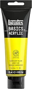 Amazon.com: Liquitex BASICS Acrylic Paint, 4-oz tube, Fluorescent Yellow