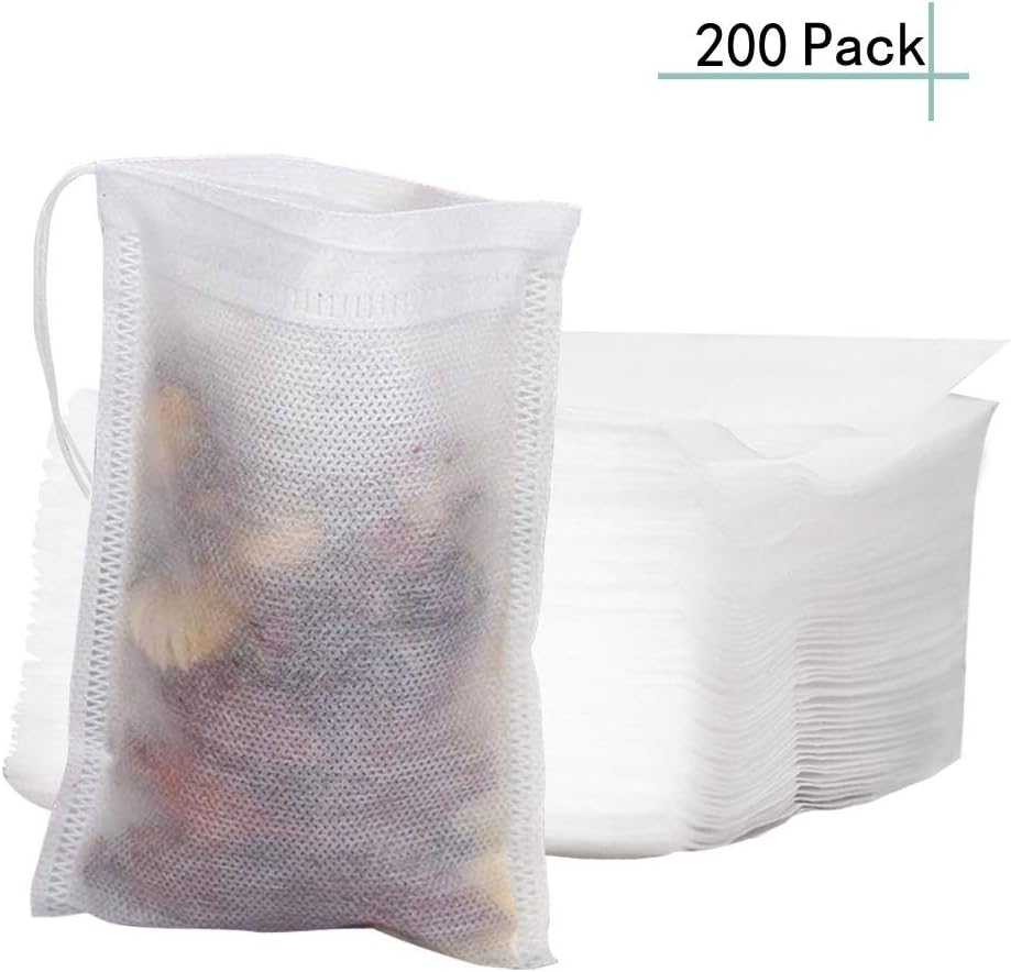 Mila-Amaz 200 Stück Teebeutel Feine Teefilter Einweg Selbstbefüllbar ...