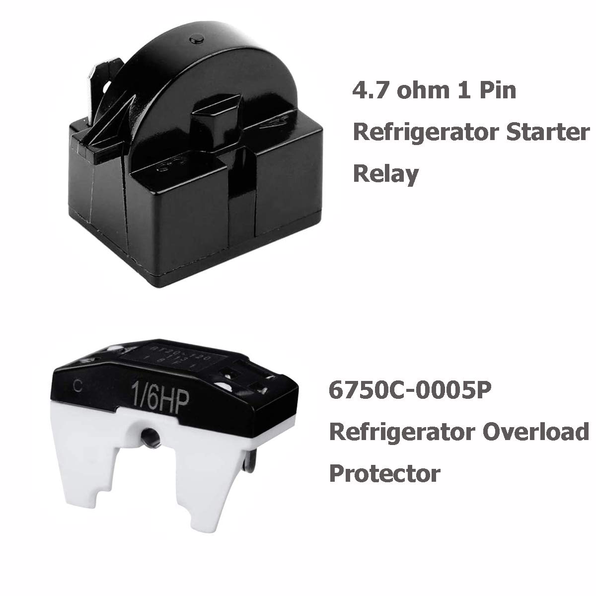 Mua Refrigerator Compressor Relay and Overload Kit 5 Sets,Refrigerator ...