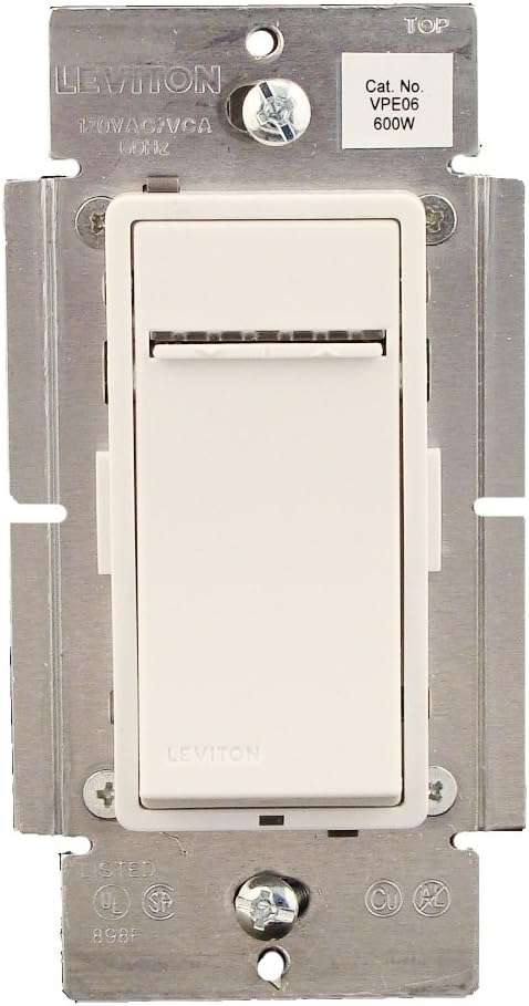 Leviton VPE06-1LX Vizia 600W Electronic Low Voltage Dimmer - White ...