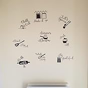 Kitchen Quotes Wall Decal, Roll It Let’s Spoon Sticker, Black Cooking ...