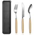 Amazon.com | Portable Utensils Set with Case,Reusable Office Flatware Silverware Set,Healthy ...