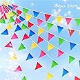 Amazon.com: 260ft 150pcs Multicolor Pennants Banner Rainbow Colorful ...