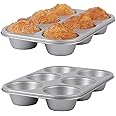 Amazon.com: wivplik Nonstick jumbo Muffin Pans 6 Cups，2 Pack Extra ...