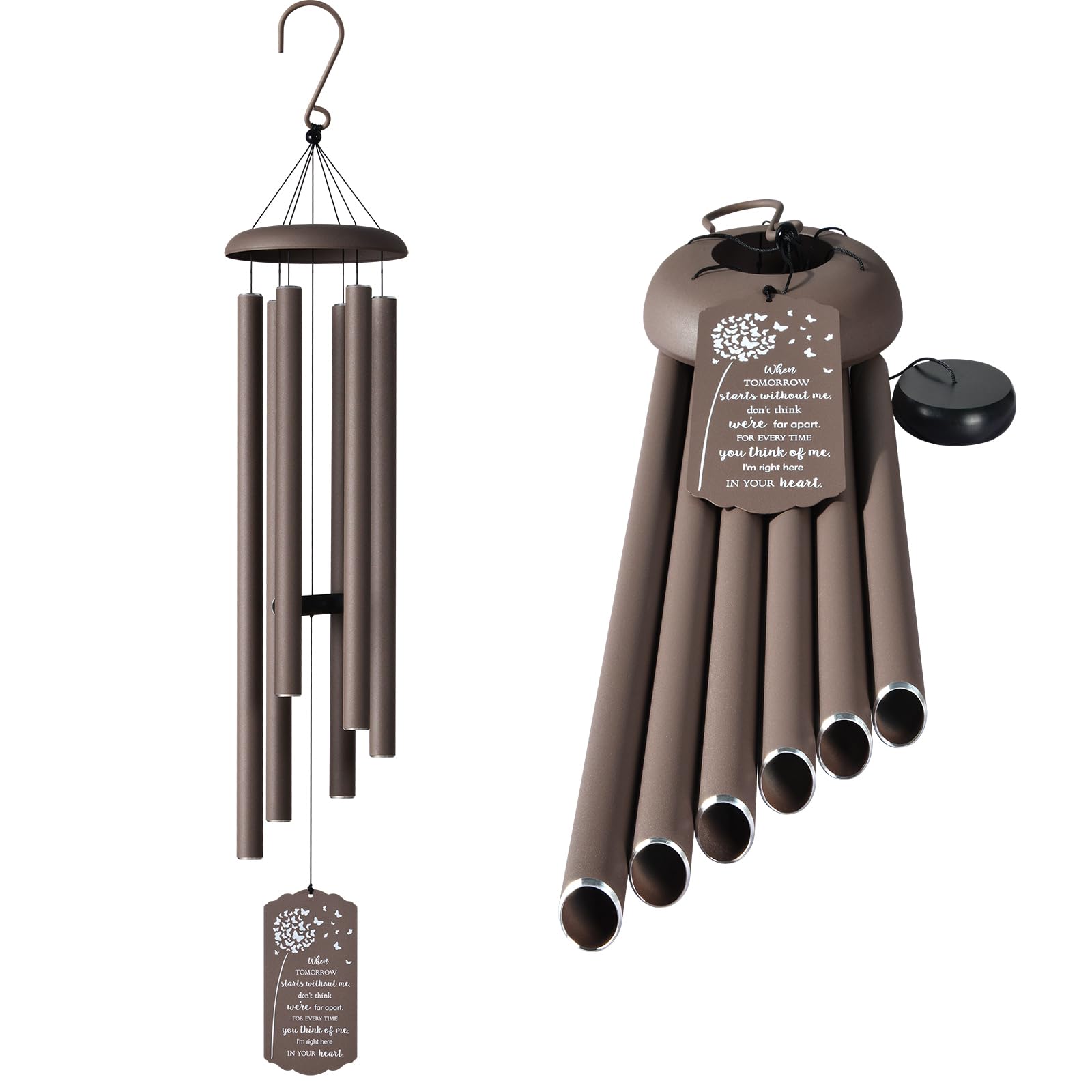 43" Large Wind Chimes for Outside Deep Tone, Memorial Wind Chimes for ...