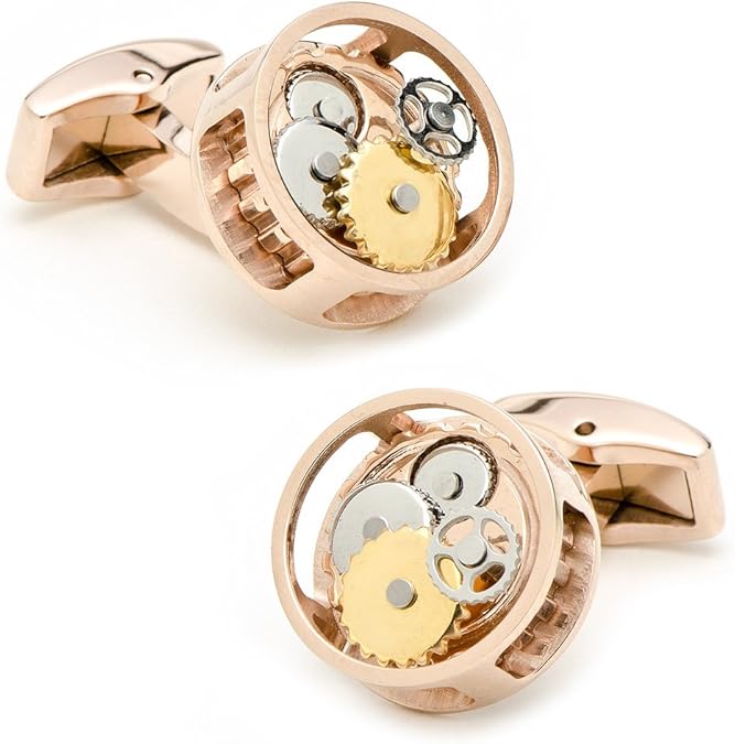 Amazon.com: Round Watch Cog Cufflinks Color: Rose Gold: Cuff Links: Jewelry