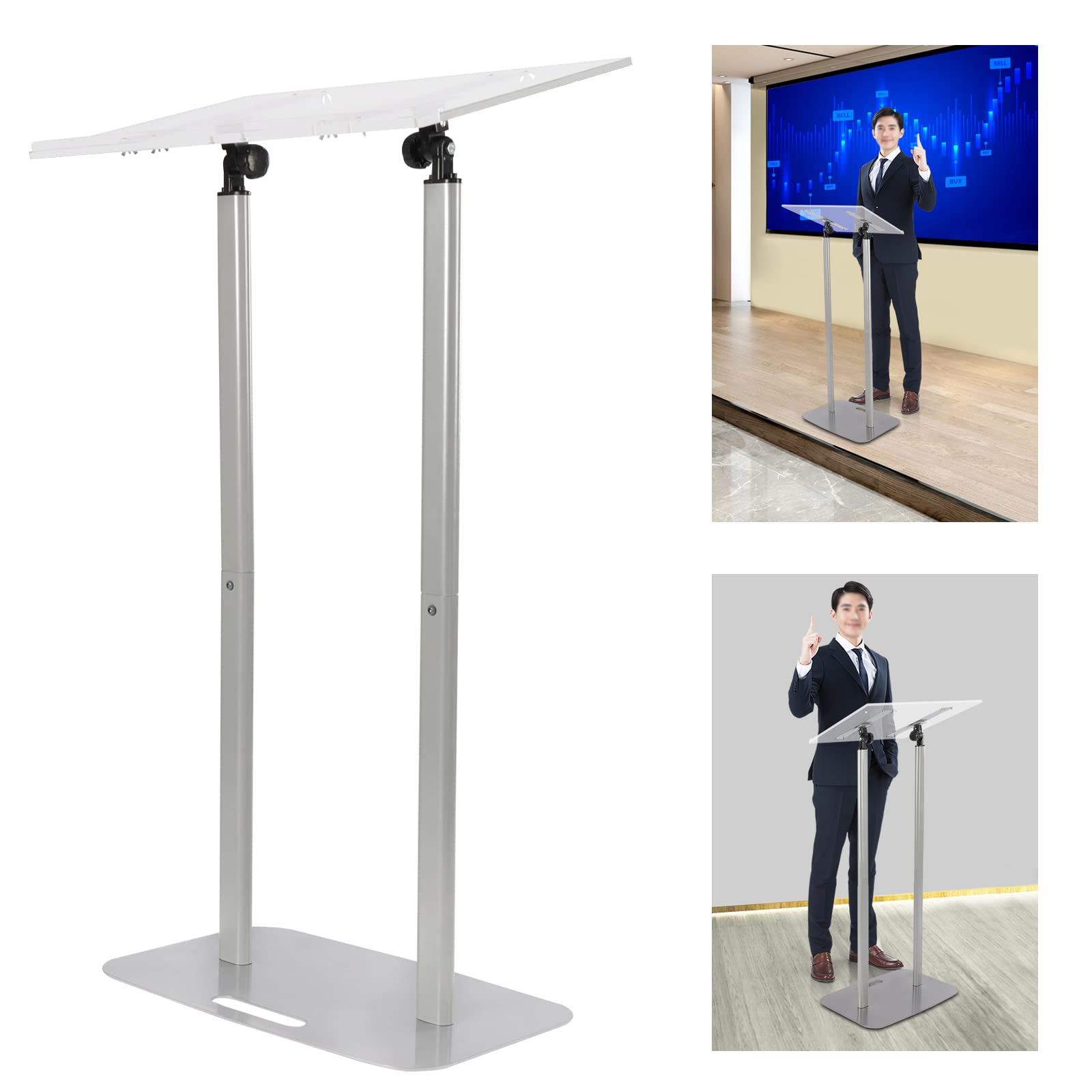 CNCEST Clear Acrylic Lucite Podium Pulpit Lectern Transparent Acrylic ...