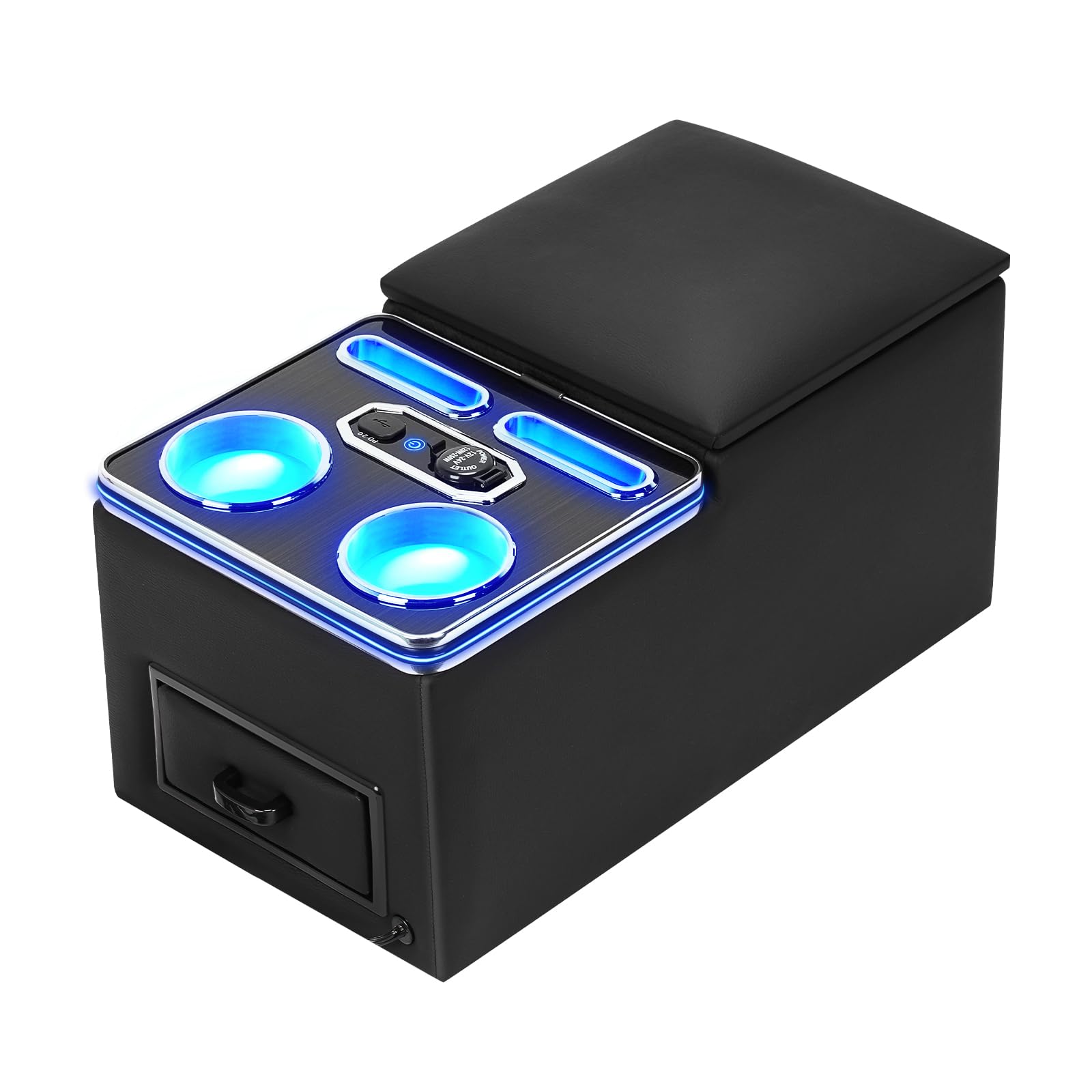 Center Console, Upgraded 7-Color Mood Lighting Center Console Organizer ...