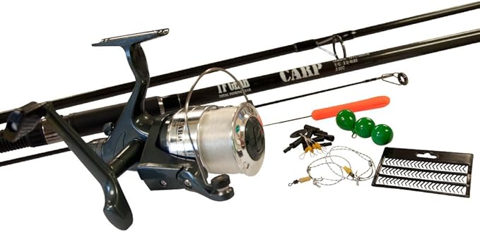 TF Gear Starter Carp Fishing Kit With 12’ 2.75lb Rod Rear Drag Reel ...
