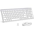 iClever GK03 Wireless Keyboard and Mouse Combo - 2.4G Portable Wireless Keyboard Mouse ...