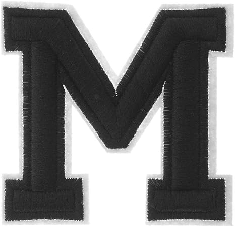 Varsity Letter M Iron On Patch/Badge/Applique/Transfer A-Z Alphabet ...