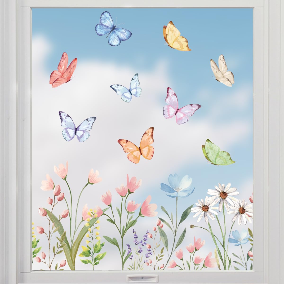 Horaldaily 50 PCS Spring Summer Window Cling Sticker, Watercolor Wild ...