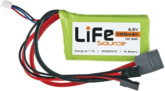 Amazon.com: Hobbico LiFeSource LiFe 6.6V 1100mAh 10C Receiver Battery ...