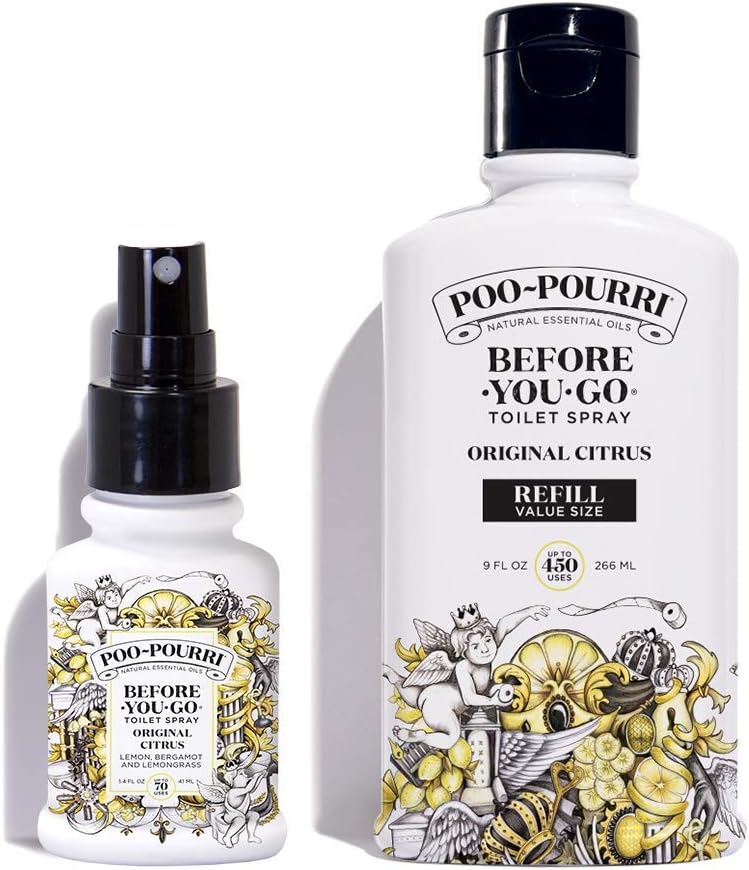 Amazon.com: Poo-pourri Original Citrus 9-Ounce Refill Bottle and 1.4 ...