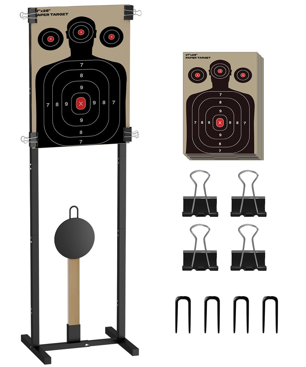 Balie Space 2-in-1 Shooting Target Stand Holder with 10pcs 17x25 Inch ...