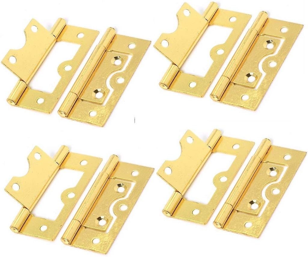 XFORT® 4 Pairs Flush Hurl Hinges, 75mm (3 Inch) Door Hinges, Brass ...