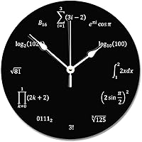 Amazon.com: ArogGeld Math Equations and Notations Wall Clock Silent Round Wooden Wall Clock ...