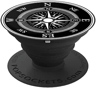Amazon.com: Compass Black White PopSockets Grip and Stand for Phones ...