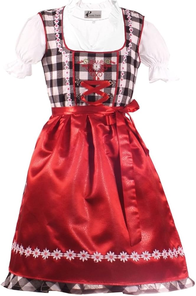 Trachtenkleid 3tlg. Kinderdirndl Set schwarz weis Gr. 86 ...