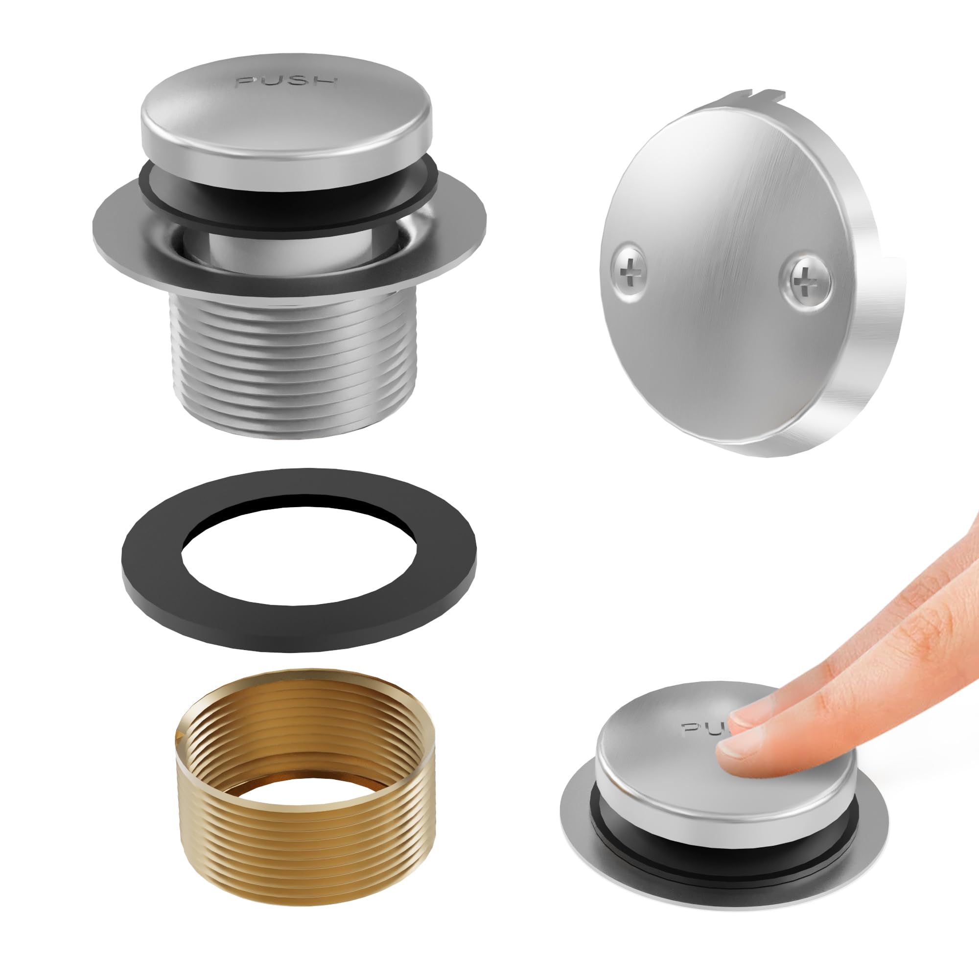 Esnbia Bath Tub Drain and Overflow Kit, Replacement Bathtub Drain Trim ...