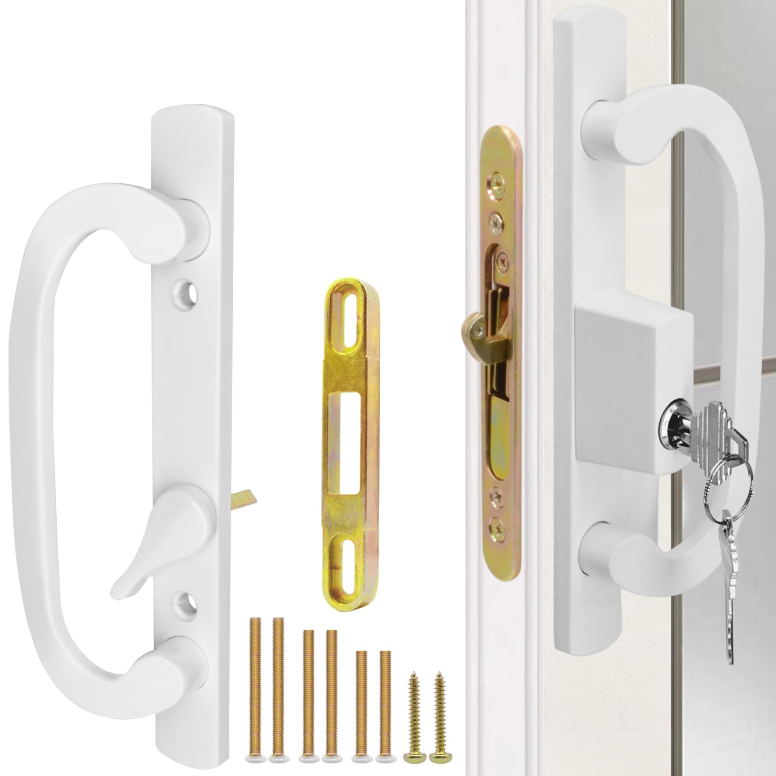 Eockatoo Patio Sliding Glass Door Handle Set with Mortise Lock 45 ...