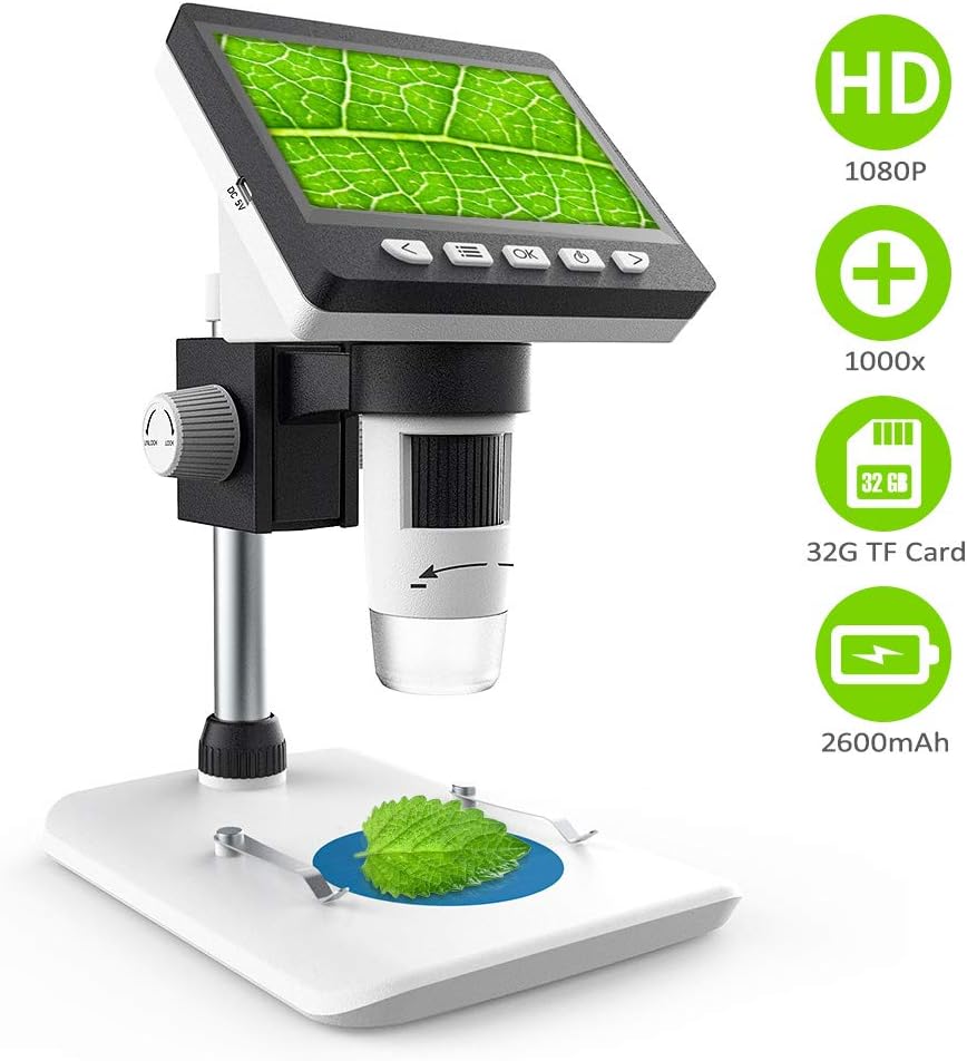 LCD Digital Microscope CrazyFire Microscope with 4.3 inch Display 1000X ...