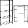 Amazon.com: AmazonBasics Expandable Metal Hanging Rack Wardrobe with ...