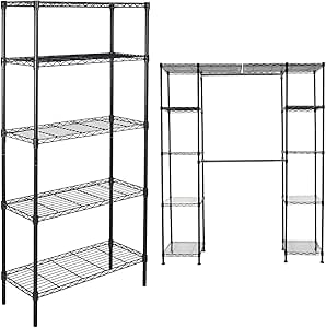 Amazon.com: AmazonBasics Expandable Metal Hanging Rack Wardrobe with ...