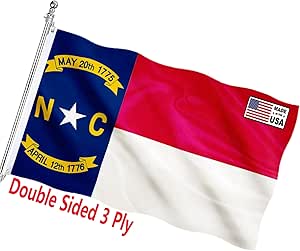 Amazon.com : ARSOF North Carolina State Flag 3x5 Double Sided Outdoor ...