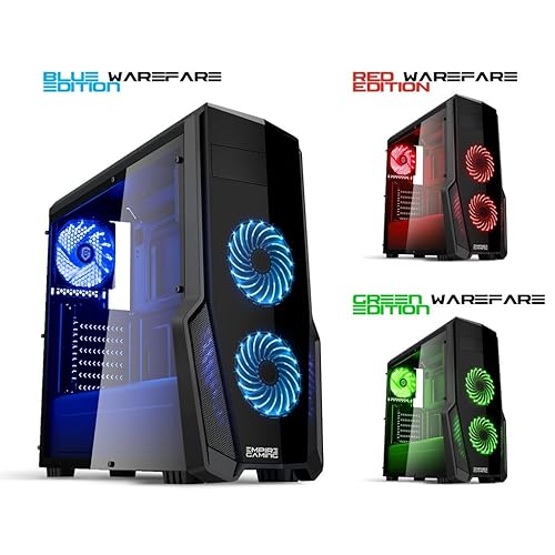 Sahara P35 Black Tempered Glass Mid Tower PC Gaming Case with 4 x Turbo ...