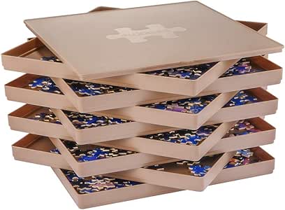 Amazon.com: Puzzle Sorting Trays with Lid, 8 Trays Jigsaw Puzzle Sorters 10 x 10 inch, Fit 1500 ...