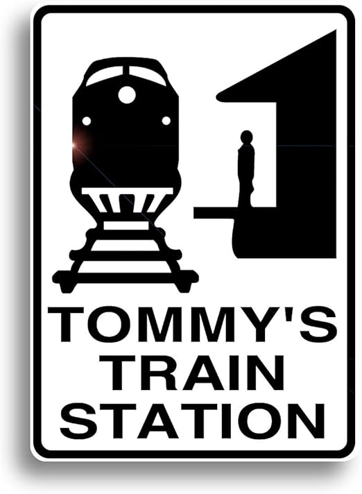 Amazon.com: Train Station Sign, All Aboard! Personalized Railroad Decor ...