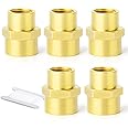Amazon.com: GASHER 5PCS Brass Pipe Fitting, Coupling, Reducer Adapter, 3/4" x 1/2" NPT Female ...