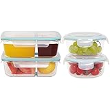 Amazon.com: Glass Meal Prep Containers 3 Compartment - Bento Box Glass ...