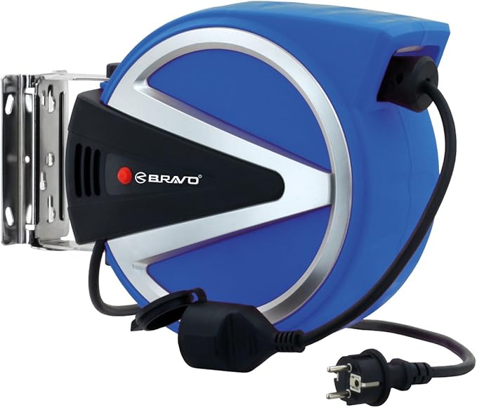 Auto Retractable Power Cable 15 m + 230 V Power Cable HO5RN, Roll-Up ...