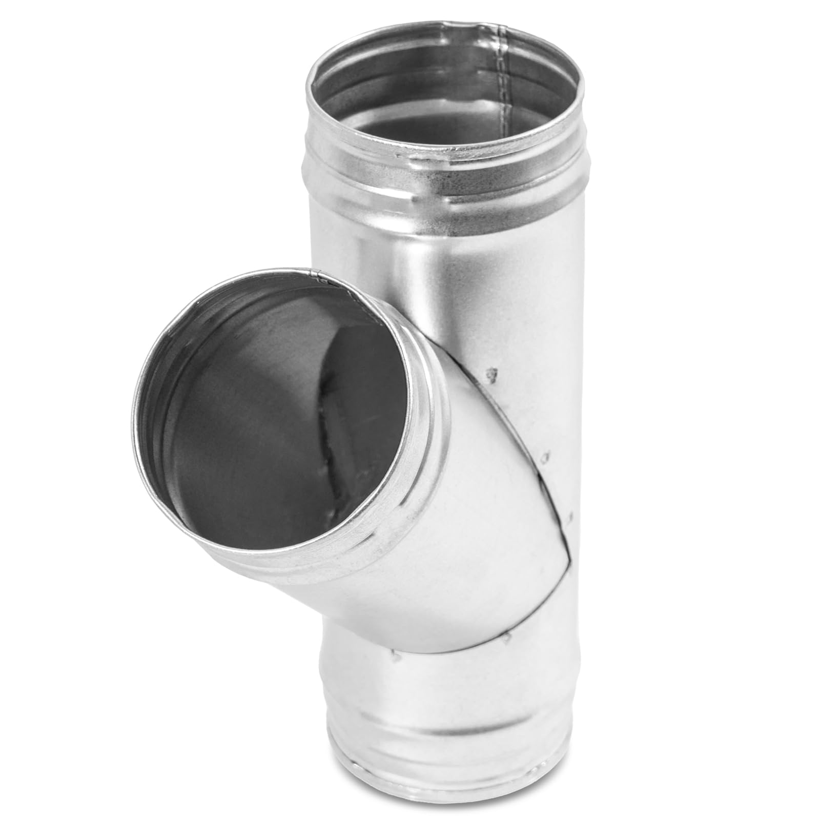 HVAC OV Metal 3 Way 45° Degree Wye Shape Duct Connector - 4 Inch Fit ...