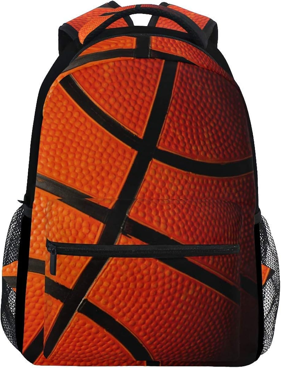3D Novelty Close Up Basketball Pattern Print Sports Large Backpack ...