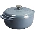 Amazon.com: Lodge Enameled Cast Iron Dutch Oven, 7.5 Qt, Storm Blue ...