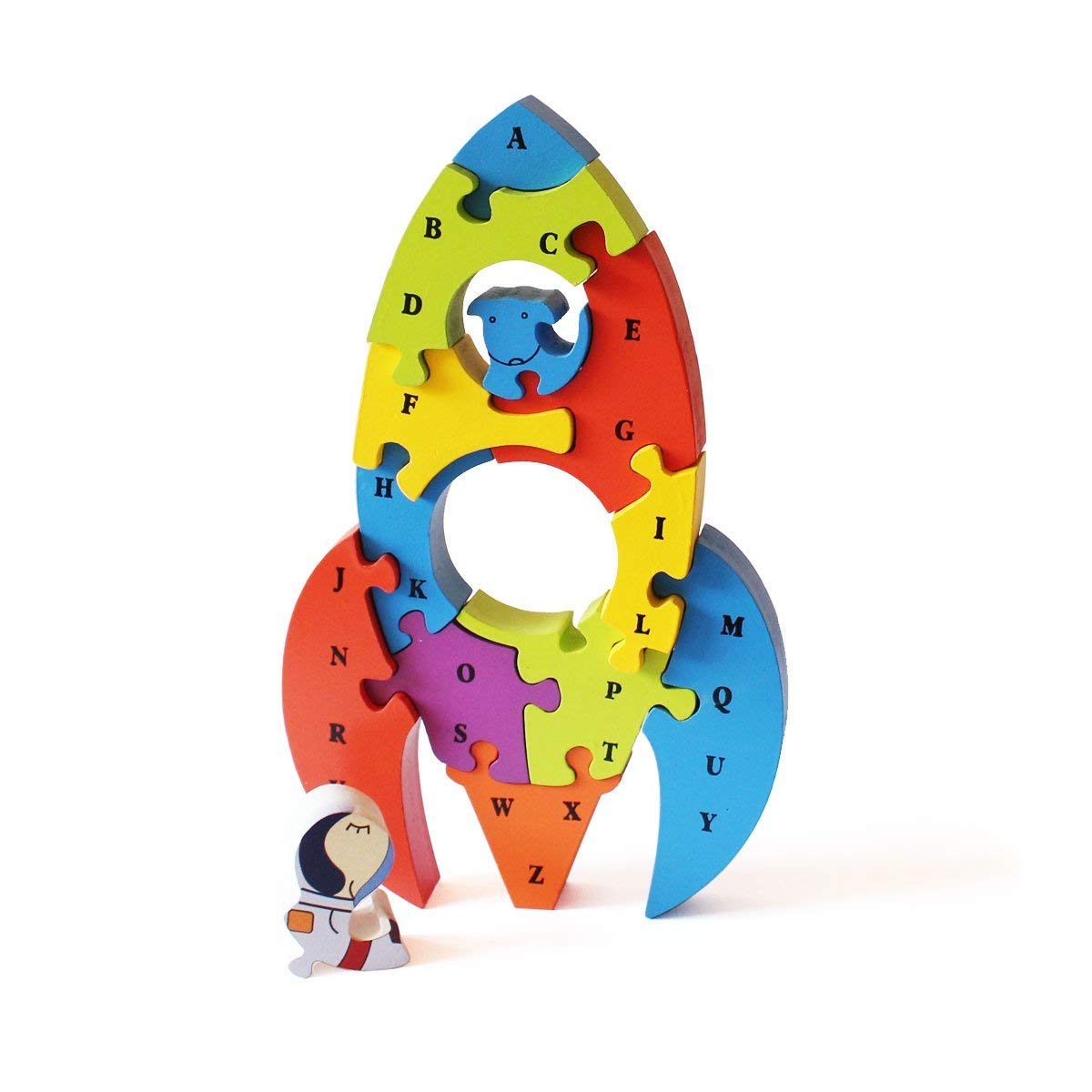 Buy Shumee Wooden 3D Rocket Puzzle (3 Years+) - Alphabet & Number ...