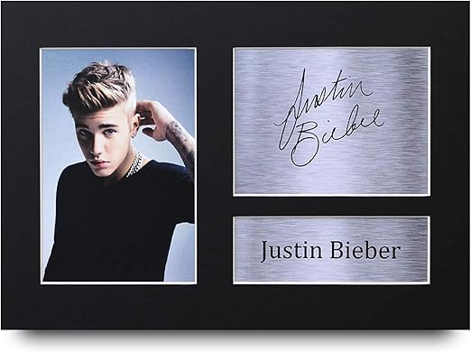 HWC Trading Justin Bieber Gifts Signed A4 Printed Autograph Music Gift ...