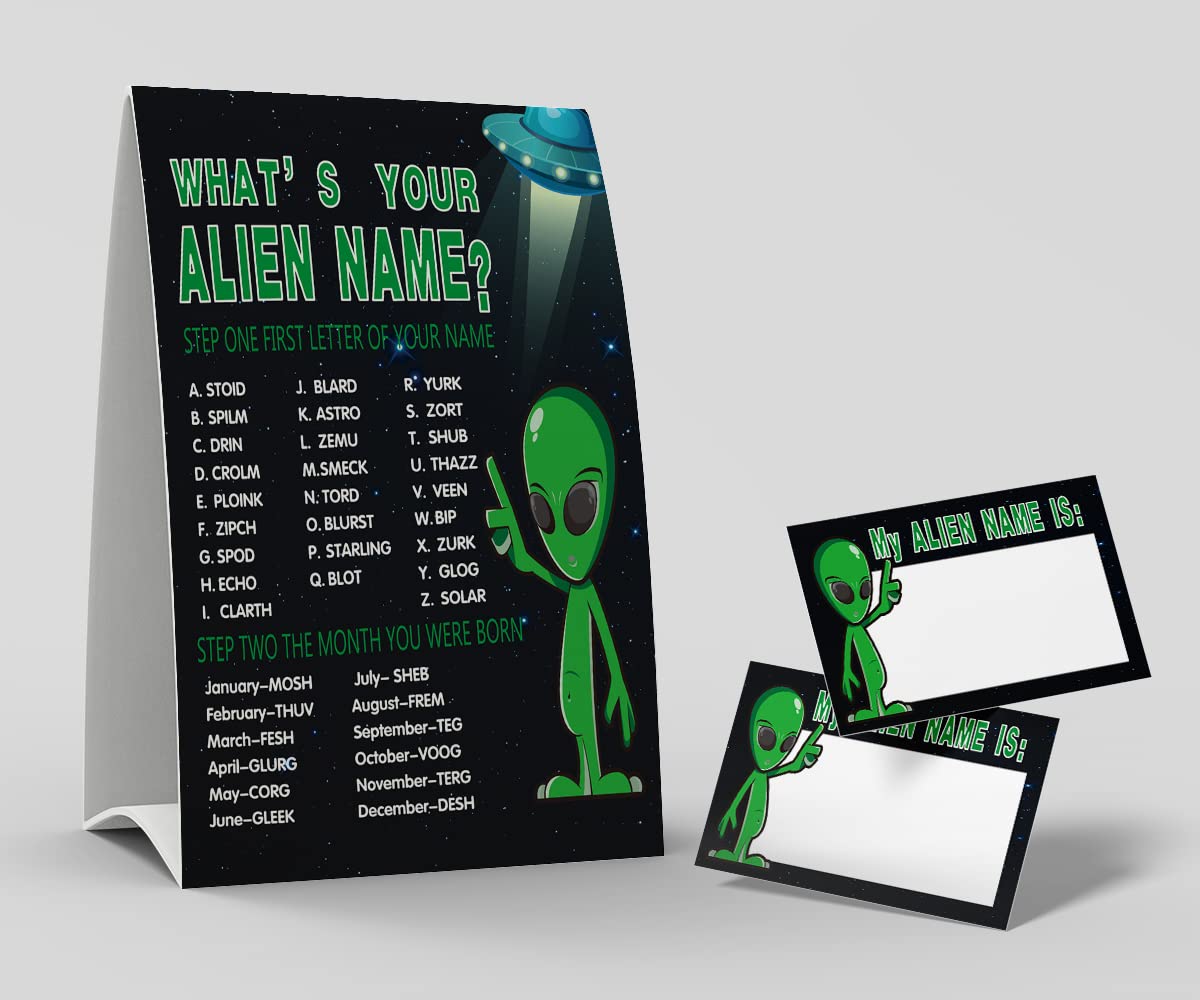 Mua shupai What's Your Alien Name Game, 1 Alien Theme Sign and 50 Name ...