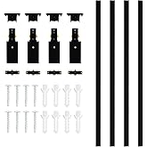 VANoopee H Track Lighting Rails Kit, 6.6FT H Type Rails Black with End Caps and Live End Feed ...