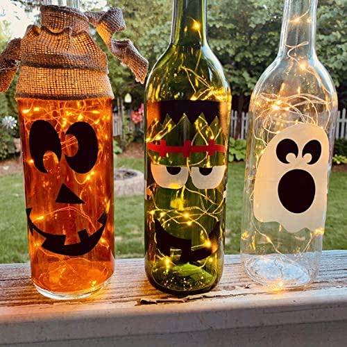 Amazon.com: Halloween Wine Bottle Decorations with or without Twinkle ...