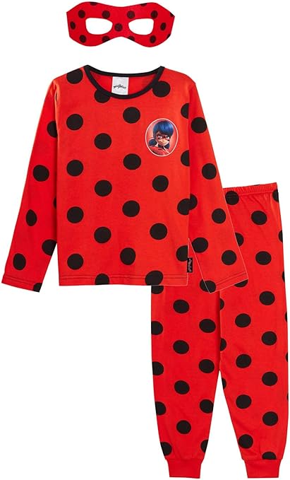 Miraculous Girls Novelty Ladybug Dress Up Pyjamas with Mask 7-8 Years ...