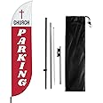 Amazon.com : Church Parking Sign feather flag Pole kit for Outdoor by Mavis | 15 FEET Tall ...