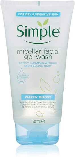 Simple Micellar Cleansing Water Gel, Face Wash for Sensitive Skin for ...