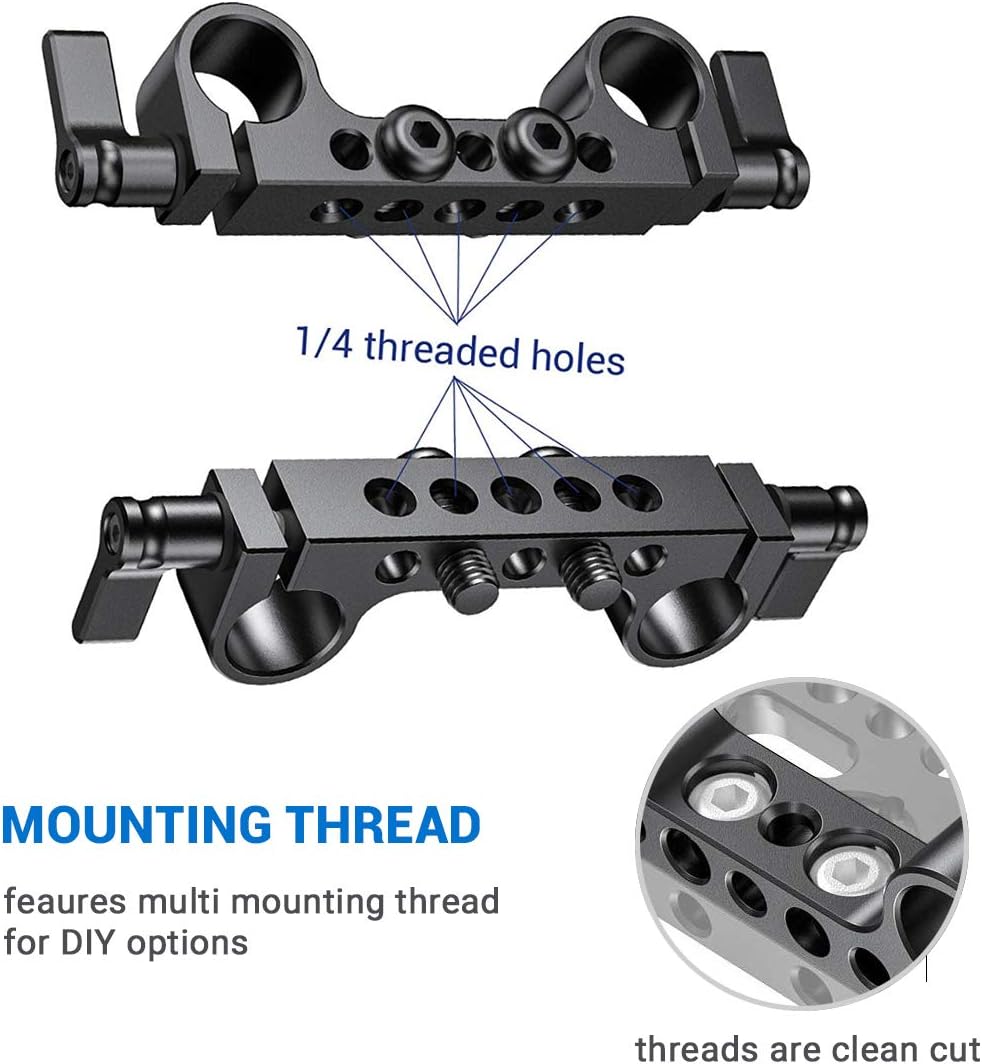 SMALLRIG 15mm Dual Rod Clamp for 15mm Rail Support System – 942 – BigaMart