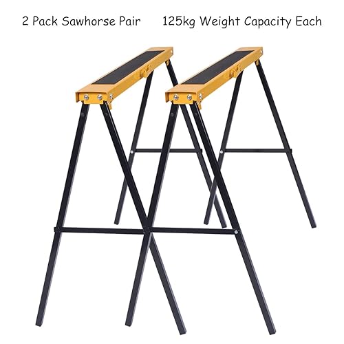 Wooden Folding Trestle DIY Carpenters Work Stand Bench: Amazon.co.uk ...